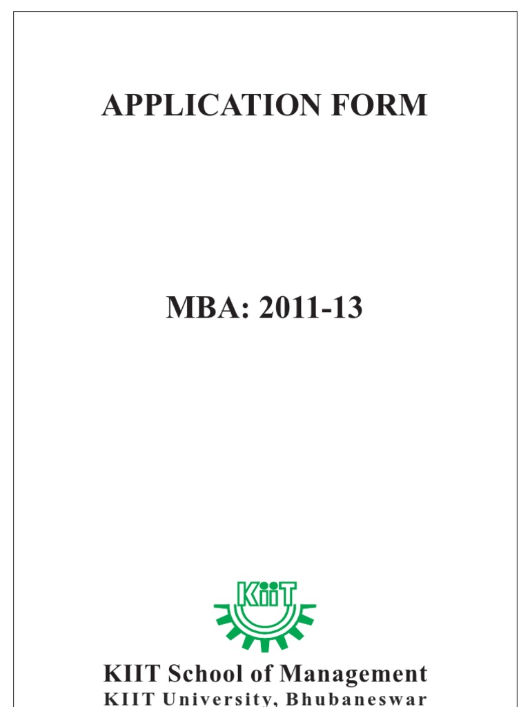 Application Form: KIIT School of Management | PDF | Behavior ...