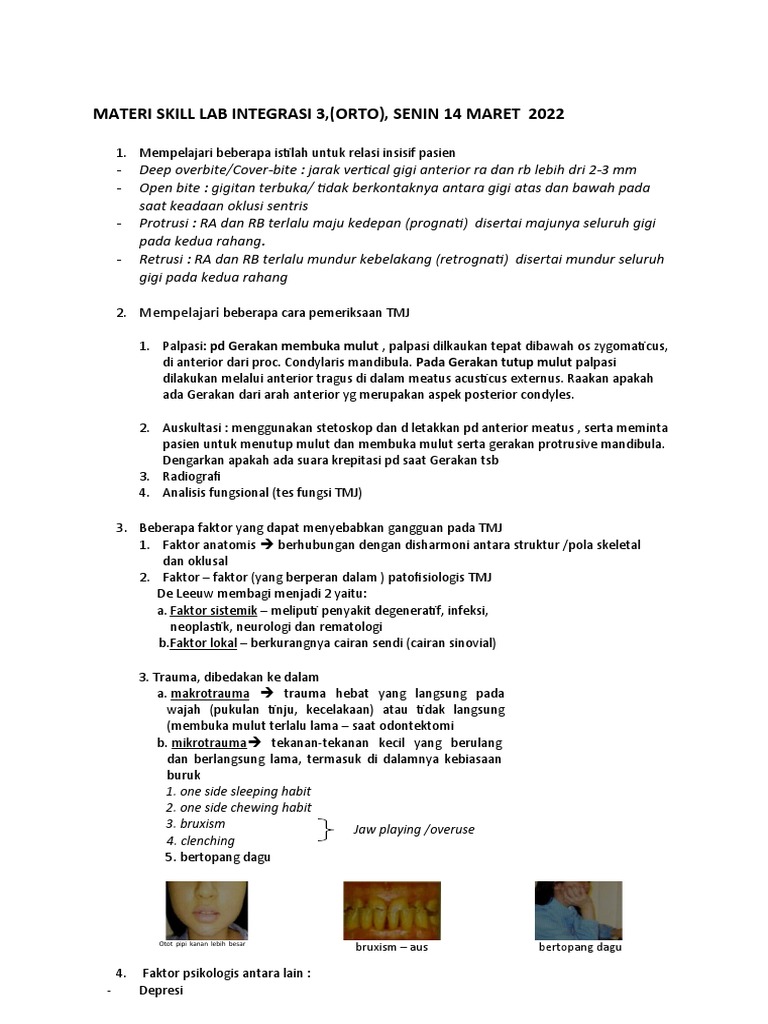 Materi Skill Lab Integrasi 3 Orto | PDF