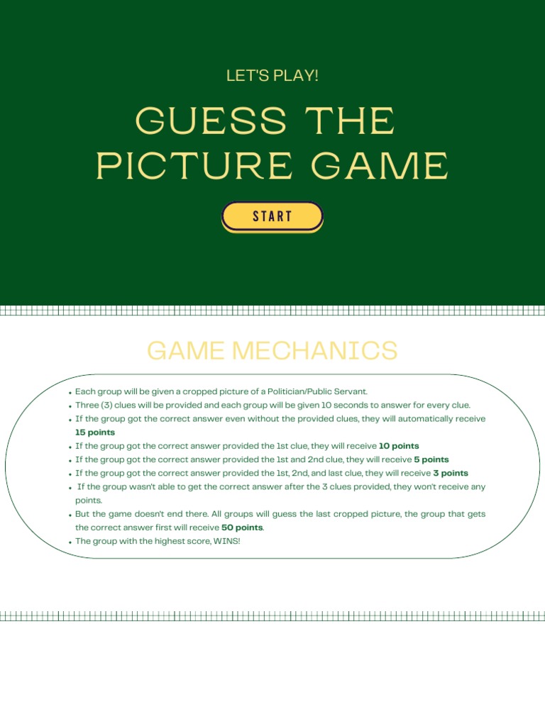 Guess the Picture Game Instructions | PDF