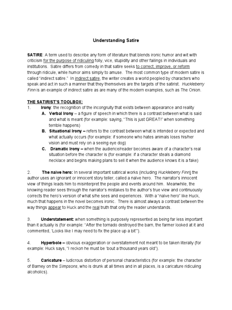 Understanding Satire | PDF | Satire | Irony