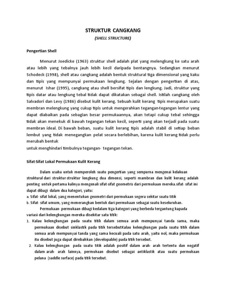 Struktur Kontruksi Iii (Struktur Cangkang) | PDF