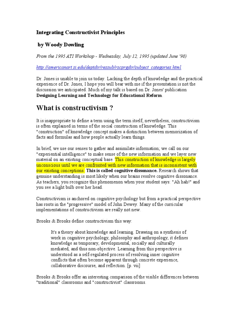 Integrating Constructivist Principles | PDF | Constructivism ...