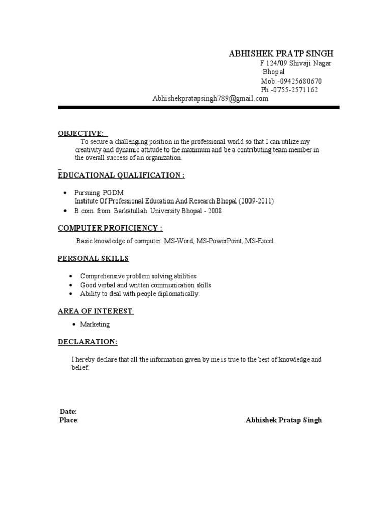 Abhishek Pratap Singh - Resume Overview | PDF