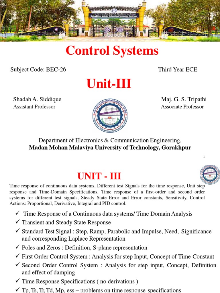 BEC-26 Control Systems UNIT-II | PDF | Damping | Computer Engineering