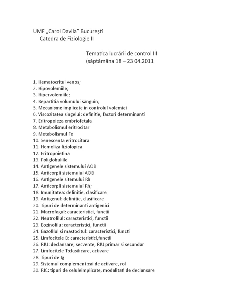 Subiecte Lucrare | PDF