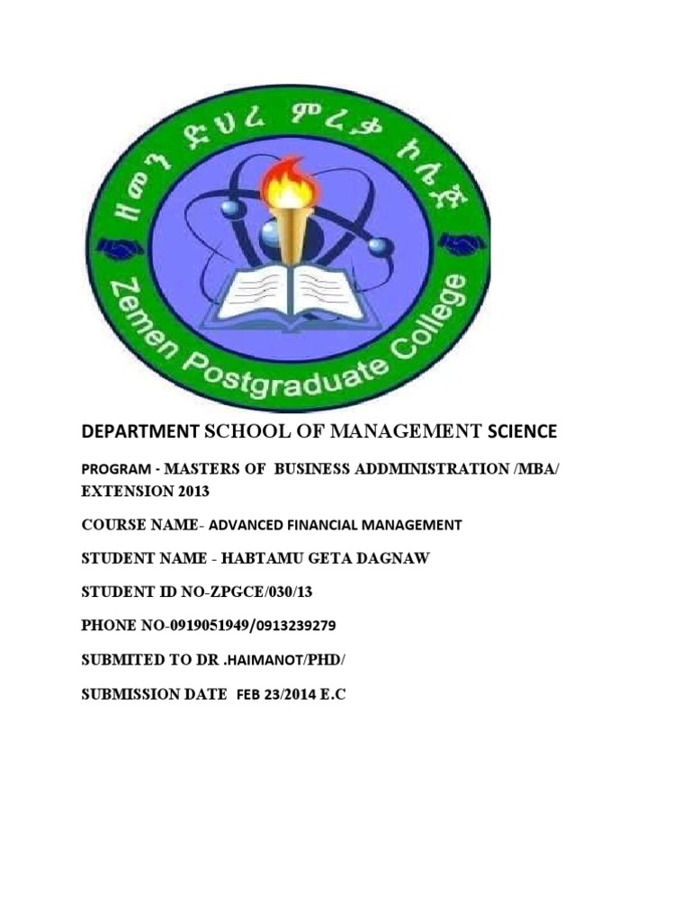 Afm Assignment | PDF | Internal Rate Of Return | Net Present Value