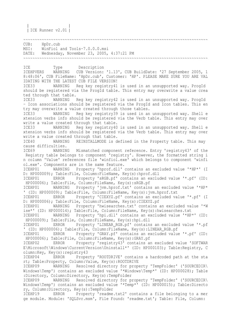 WinFiol and Tools-7.0.0.0 Errors HPDR | PDF | Filename | Operating ...