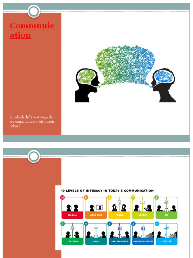 Communic Ation: in Which Different Ways Do We Communicate With Each ...