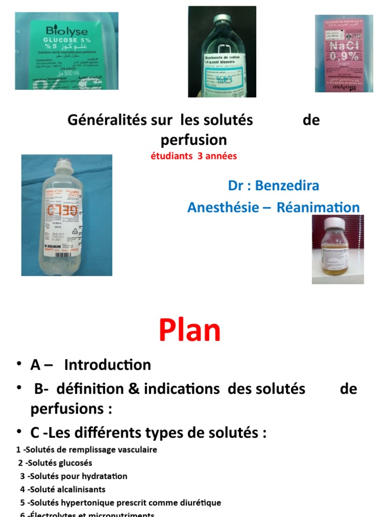 Les Solutés de Perfusion | PDF | Coma | Médecine clinique
