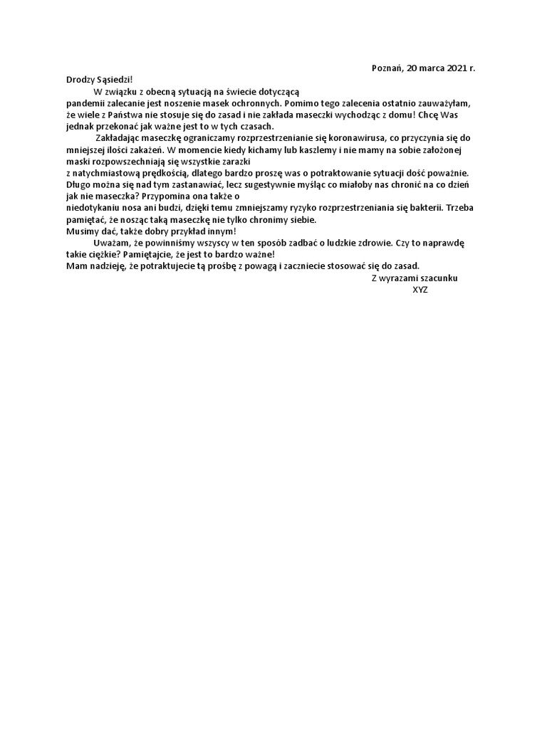 List Otwarty - Język Polski | PDF