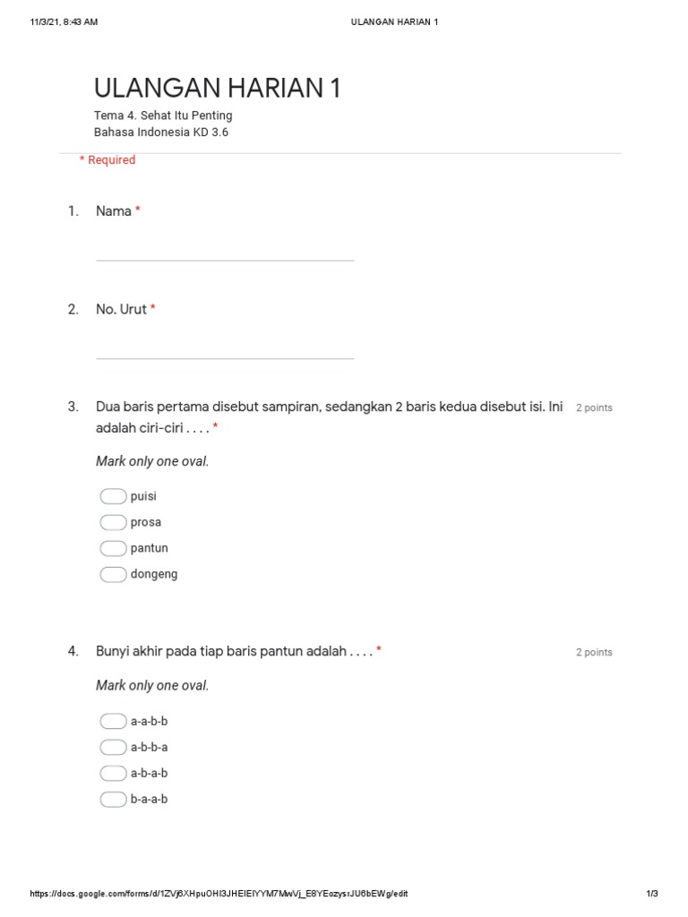 Assessment IPA - Google Forms | PDF