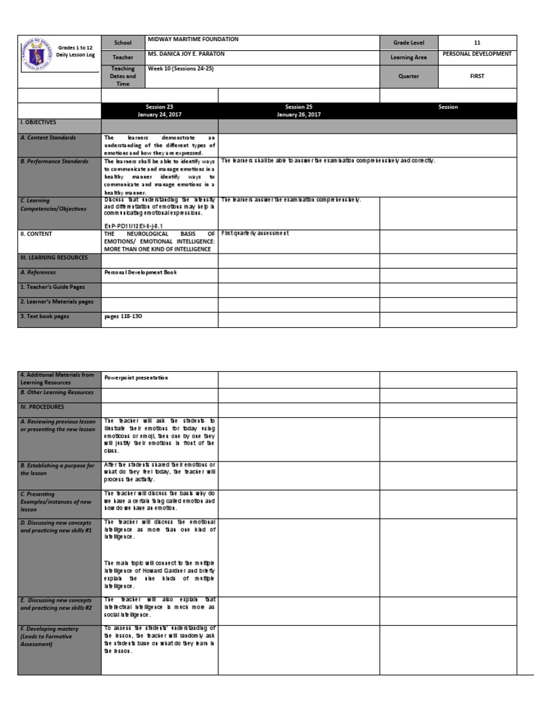 Personal Development-W10S23-25 | PDF | Learning | Teachers