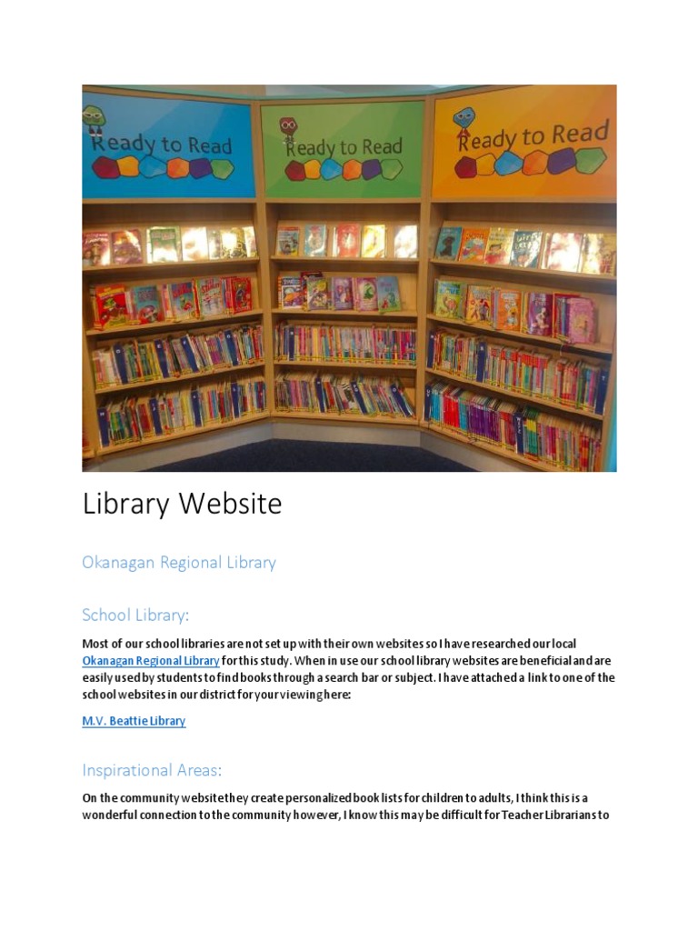 Library Website: Okanagan Regional Library School Library | PDF ...