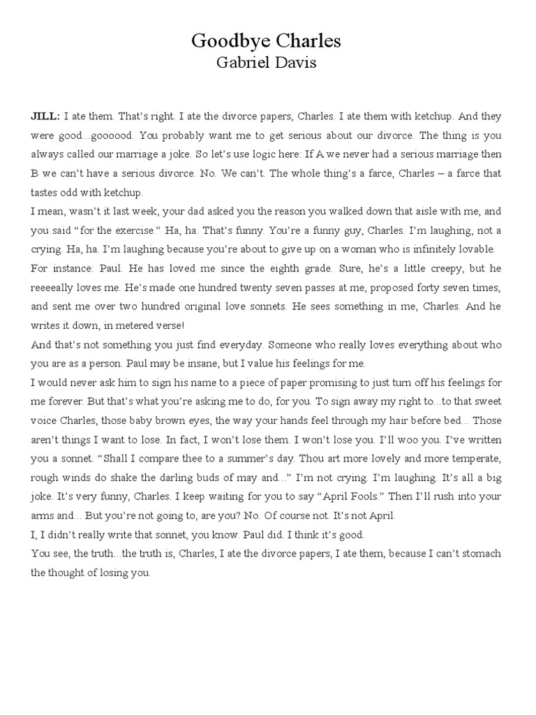 Gabriel Davis Goodbye Charles | PDF