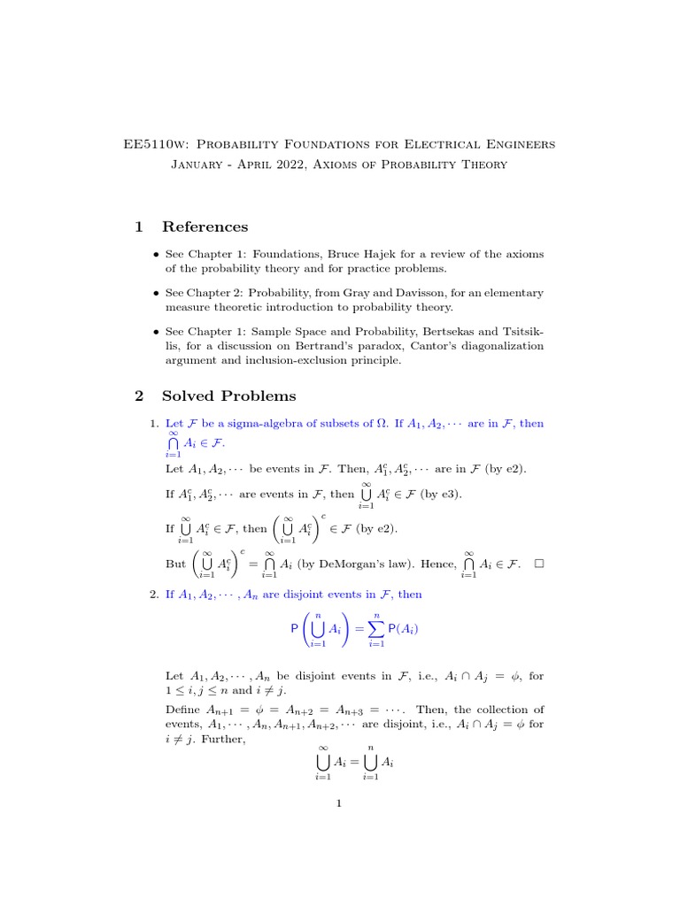 Problem Set Intro Probability | PDF | Mathematics | Mathematical Analysis