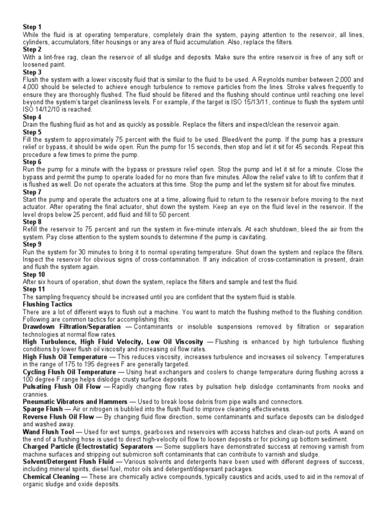 Flushing Procedure | PDF | Area | Pump