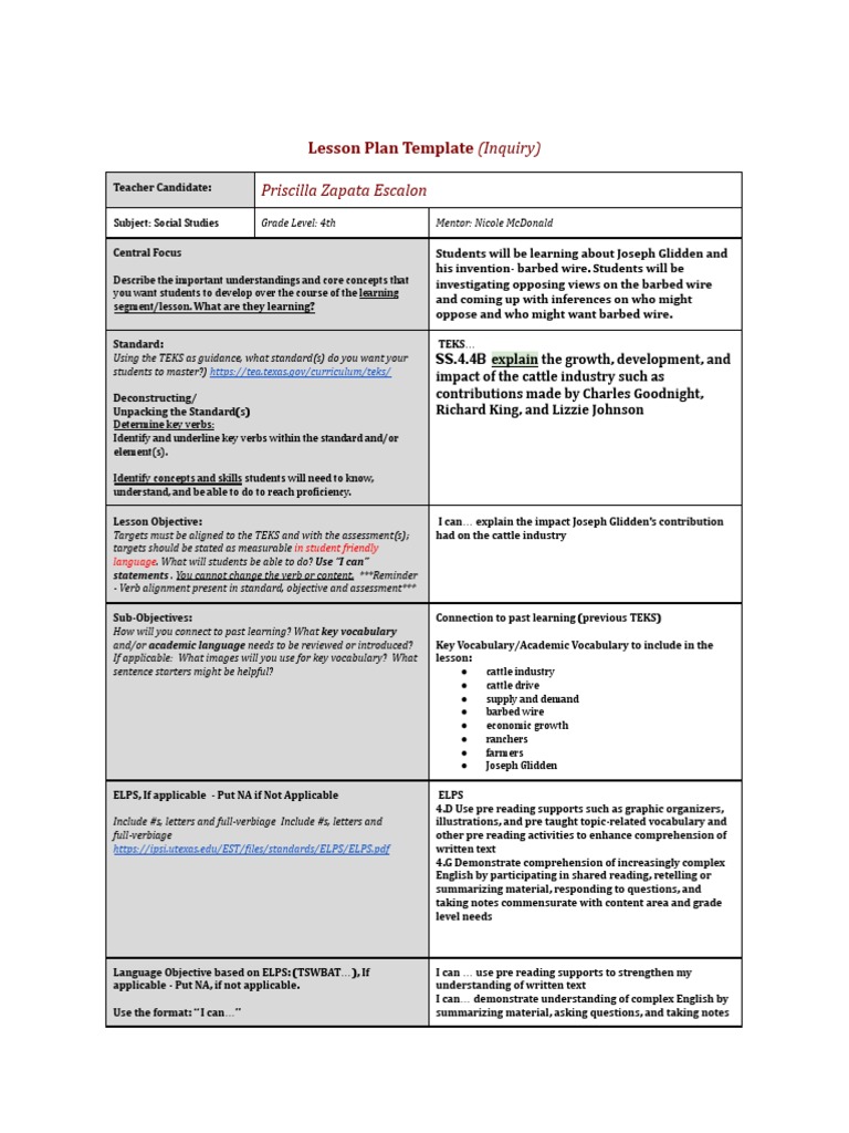 Ss Lesson Plan | PDF | Reading Comprehension | Linguistics