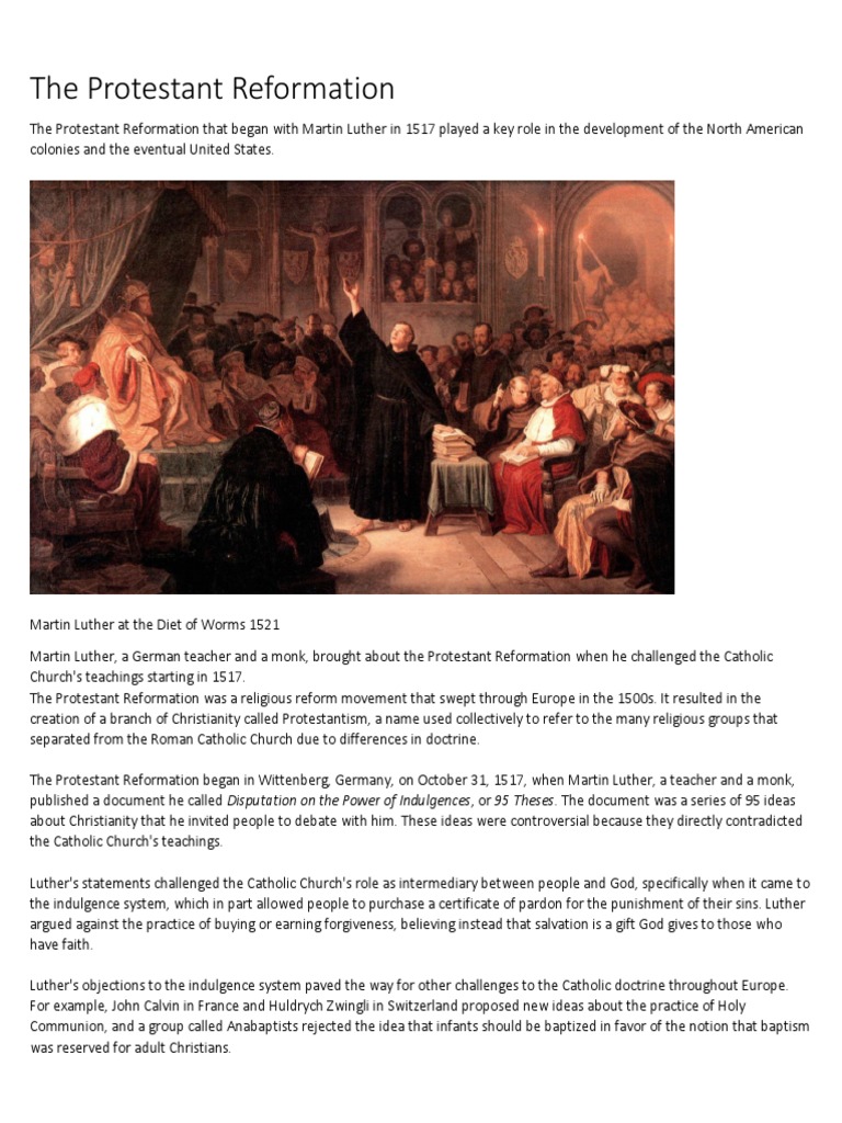 The Protestant Reformation | PDF | Protestantism | Martin Luther