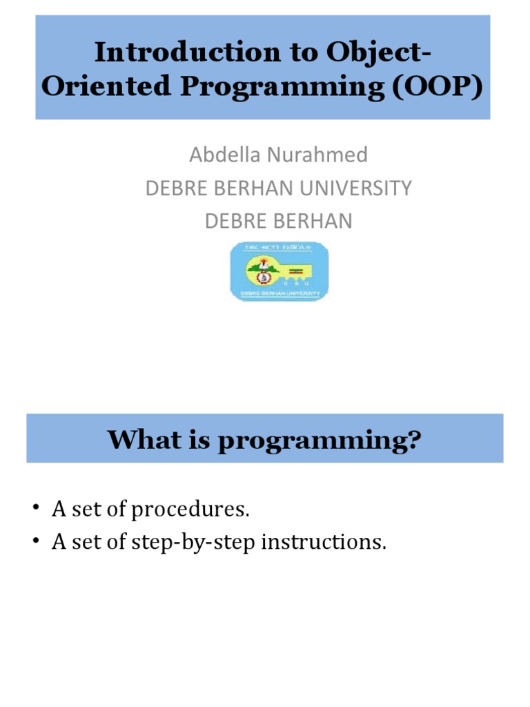 01 01 Introduction To Object Oriented Programming | PDF | Java ...