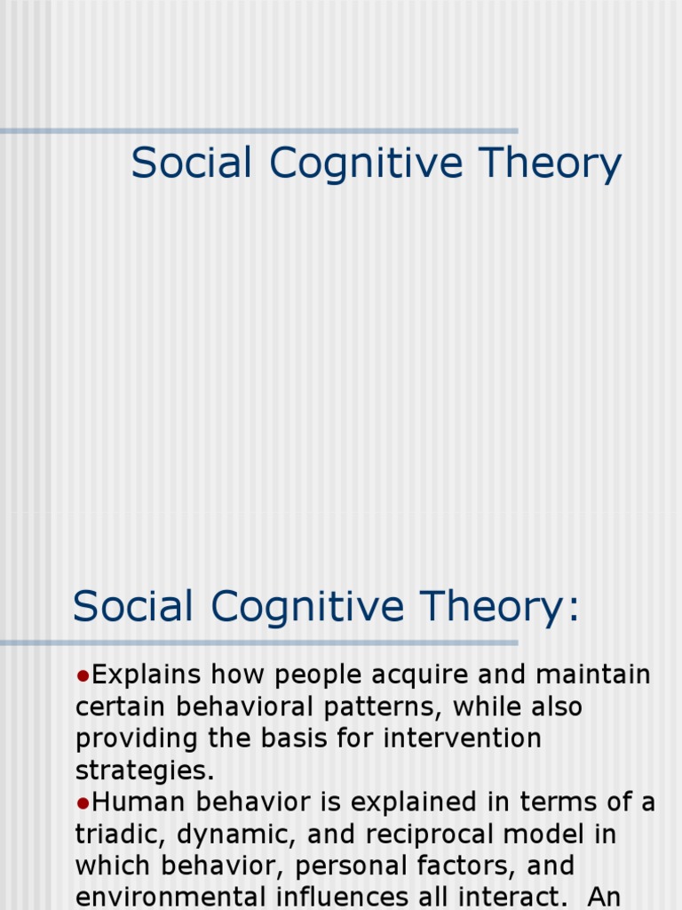 Reinforcement in Social Cognitive Theory | PDF | Behavior | Reinforcement