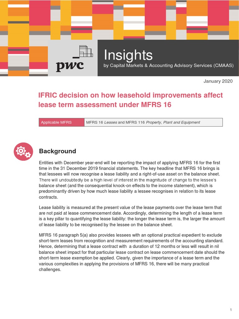 PWC Insights IFRIC Leasehold Improvements Affect Lease Term Assessment ...