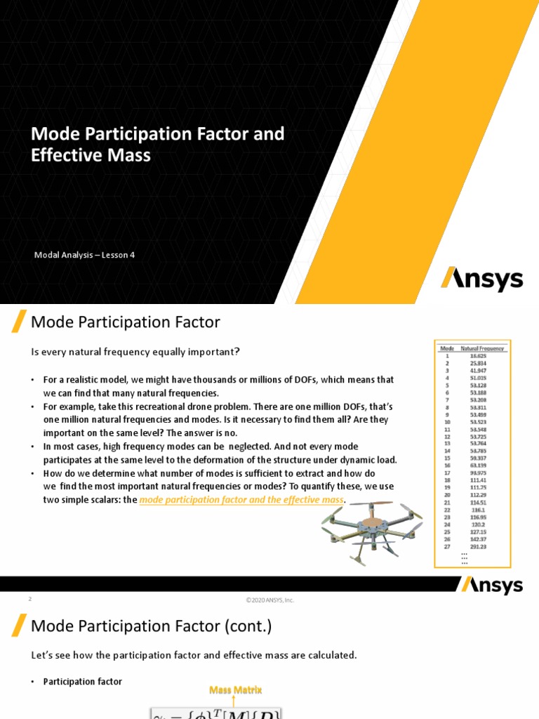 Mode Participation Factor and Effective Mass: Modal Analysis - Lesson 4 ...