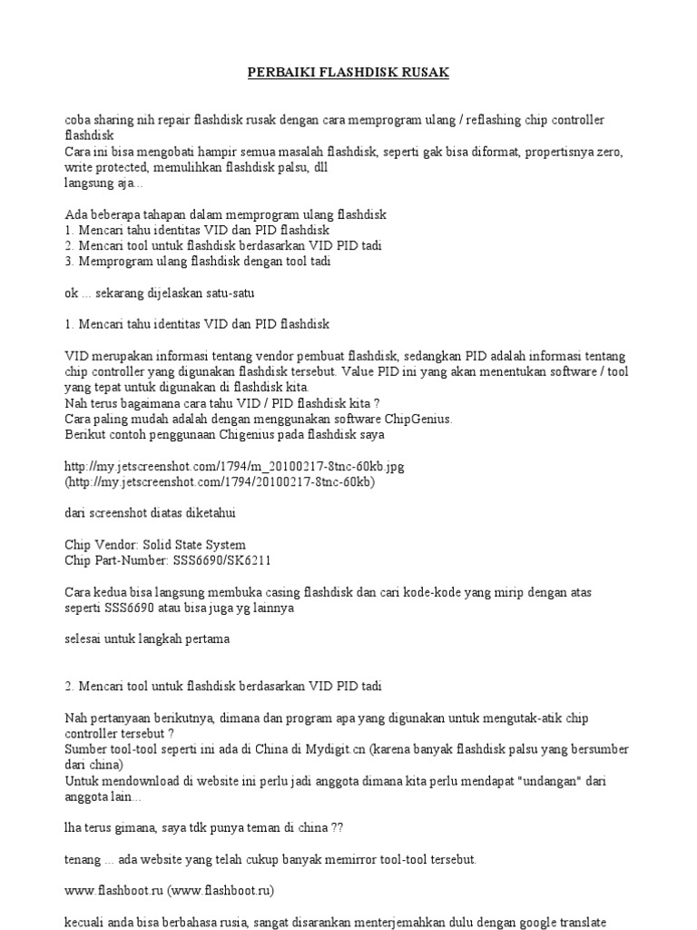 Perbaiki Flashdisk Rusak | PDF | Game & Aktivitas | Komputer