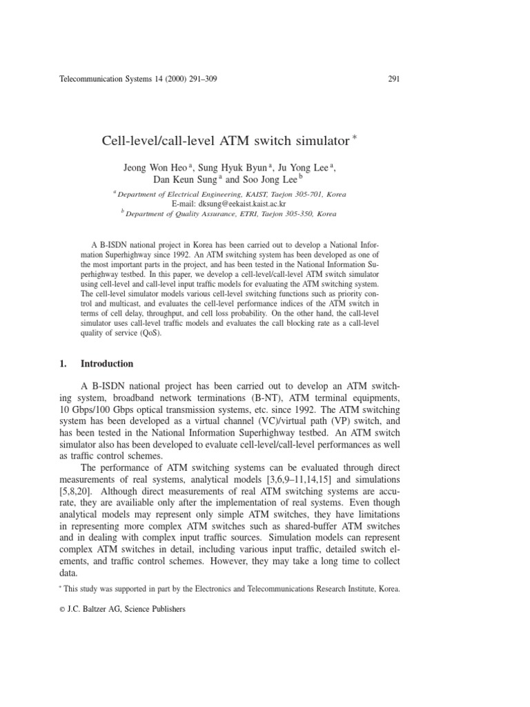 Simulation of ATM Switches | PDF | Asynchronous Transfer Mode | Quality ...