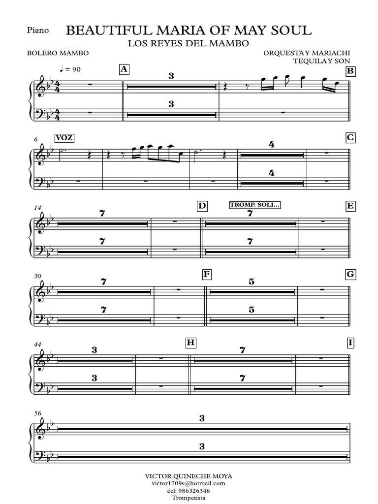 BEAUTIFUL MARIA OF MAY SOUL - Piano | PDF