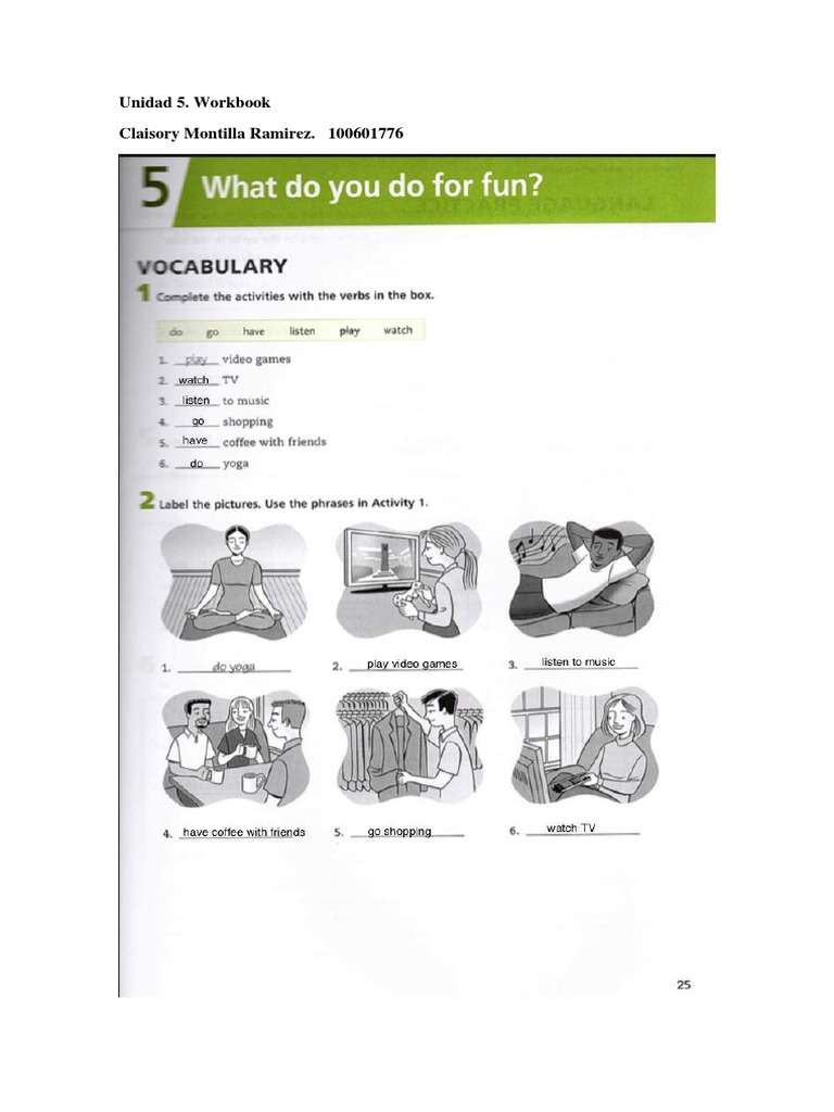 Unidad 5. Workbook | PDF