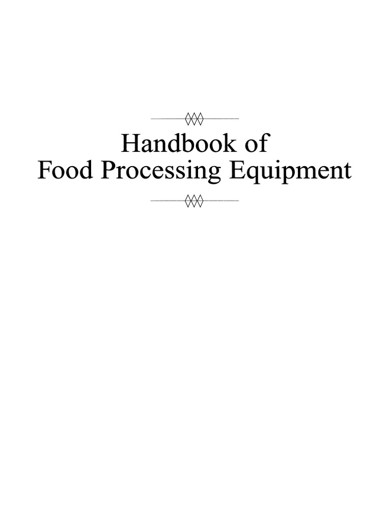 Handbook of Food Processing Equipment 00 | PDF | Filtration | Mill ...