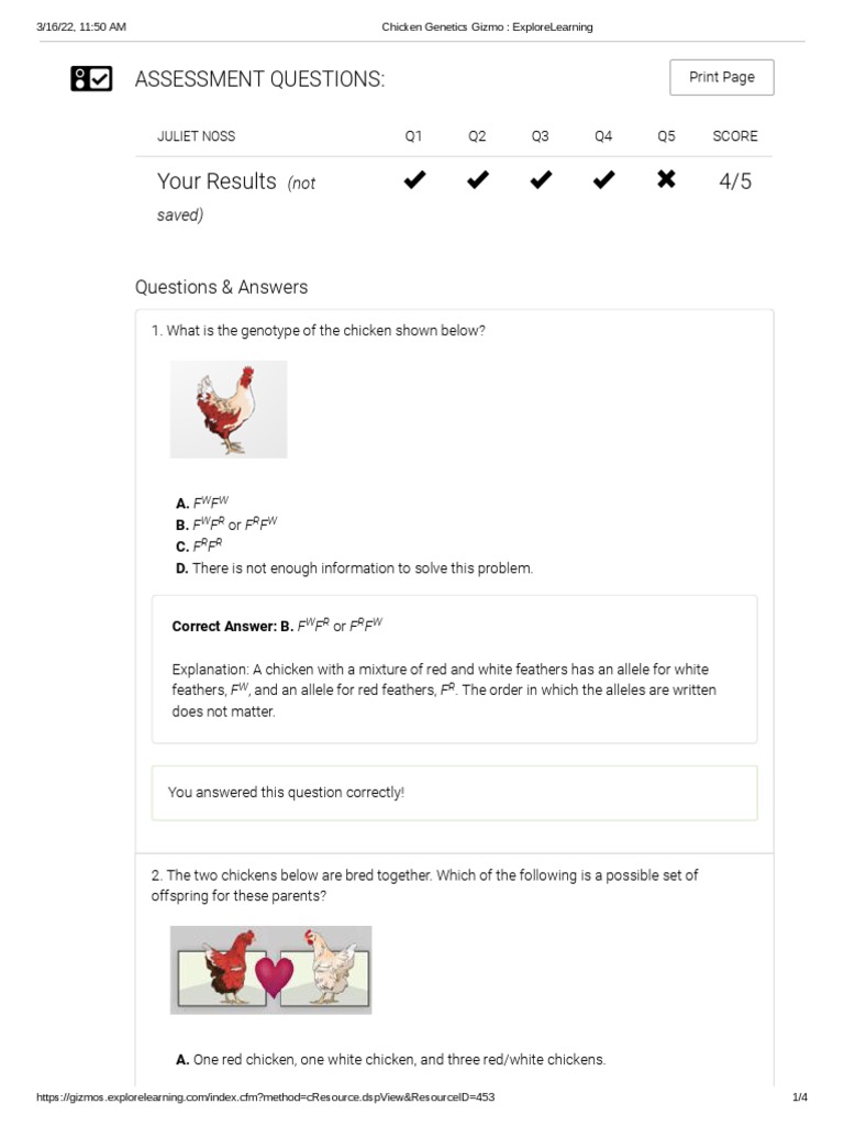 Chicken Genetics Gizmo - ExploreLearning | PDF | Zygosity | Biological ...