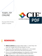 TOEFL Itp Digital Format (Online Itp) Di Ilp Cikini | PDF