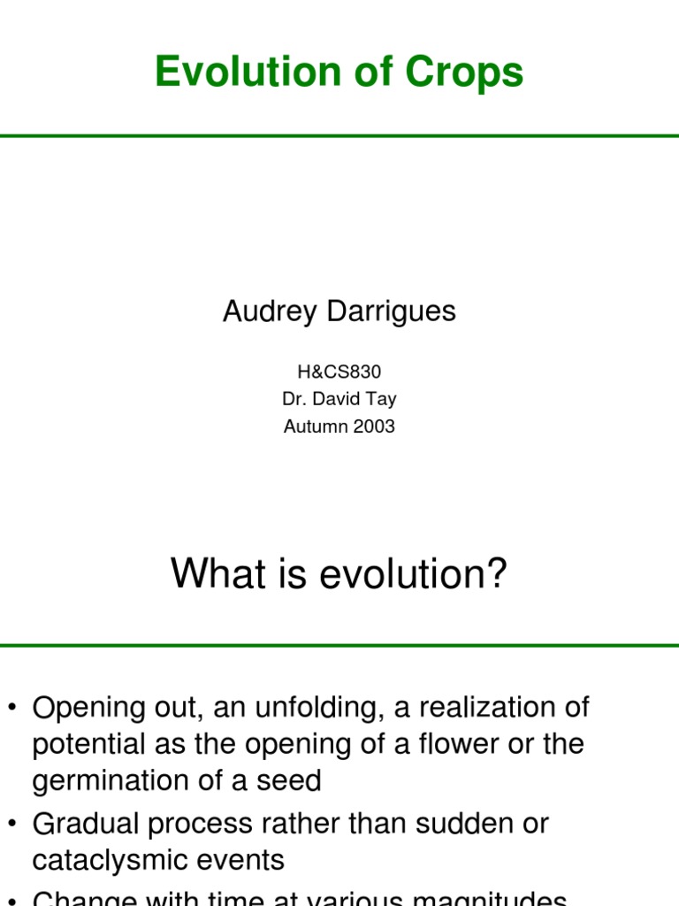 Evolution of Crops - D.Tay-2 | PDF | Maize | Tomato