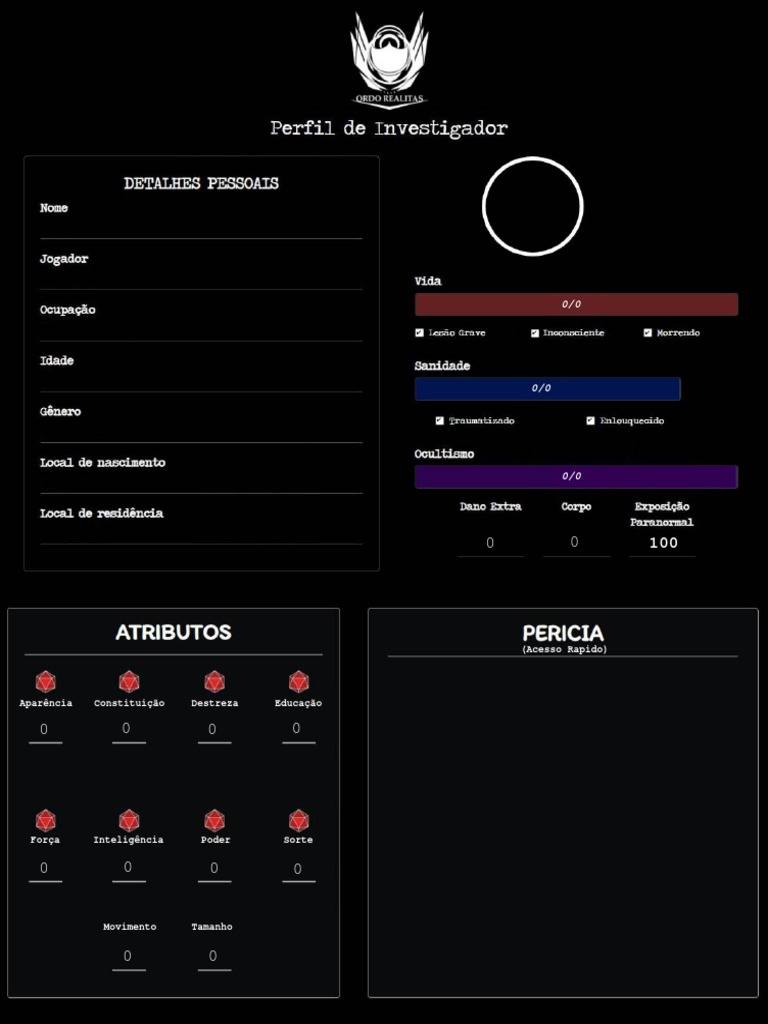 OrdemParanormal Ficha Editavel | PDF