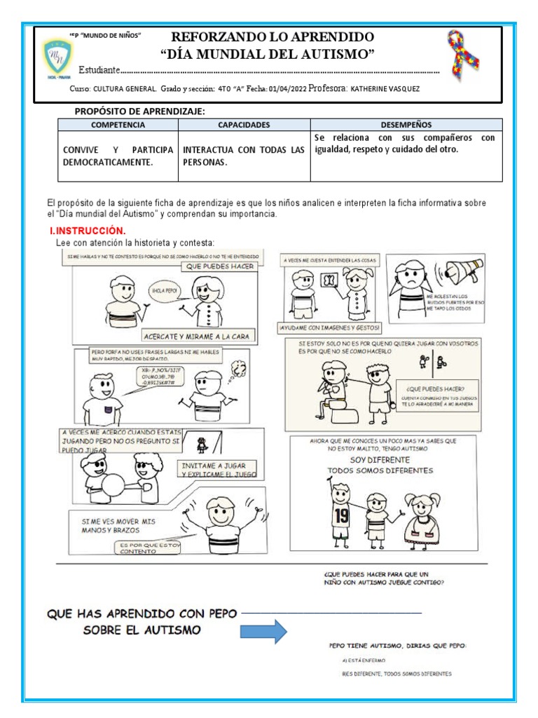 Ficha Dia Mundial Del Autismo | PDF