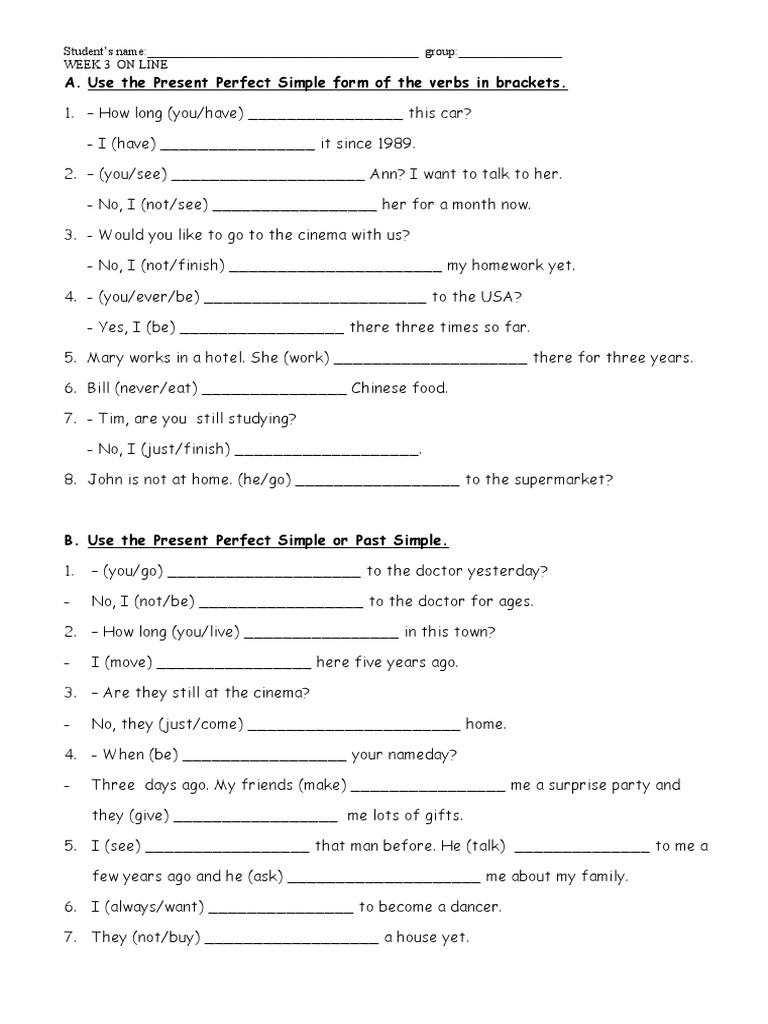 Present Perfect Vs Past Simple WEEK 3 | PDF | Syntax | Language Mechanics