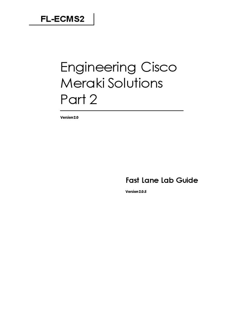 ECMS2 2.0 Fast Lane LAB Guide 2.0.5 | PDF | Virtual Private Network | Quality Of Service