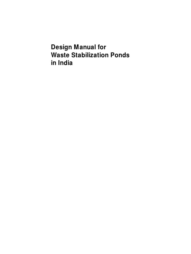 Design Manual For Waste Stabilization Ponds | PDF | Sewage Treatment ...