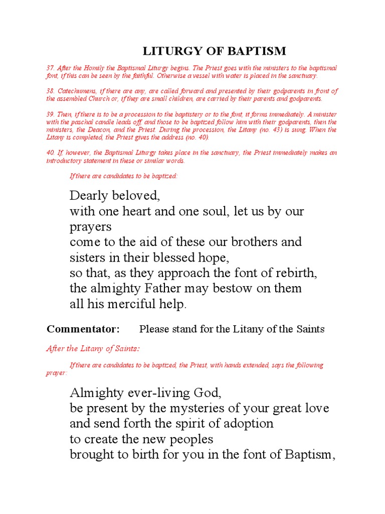 Liturgy of Baptism | PDF | Baptism | Confirmation