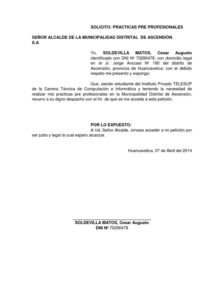 SOLICITO Practicas | PDF