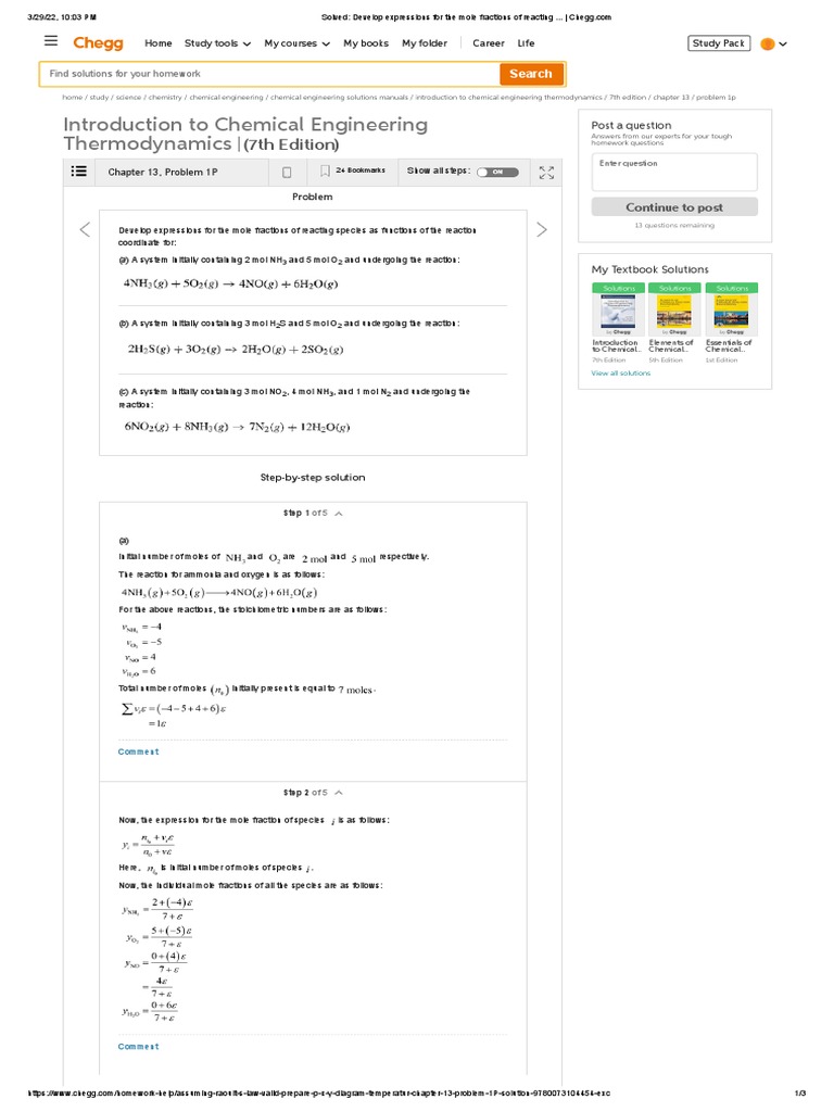 Introduction To Chemical Engineering Thermodynamics: (7th Edition ...