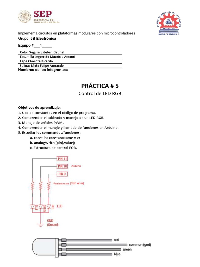 Practica 5 Plataformas Modulares | PDF | Color | Modelo de color Rgb