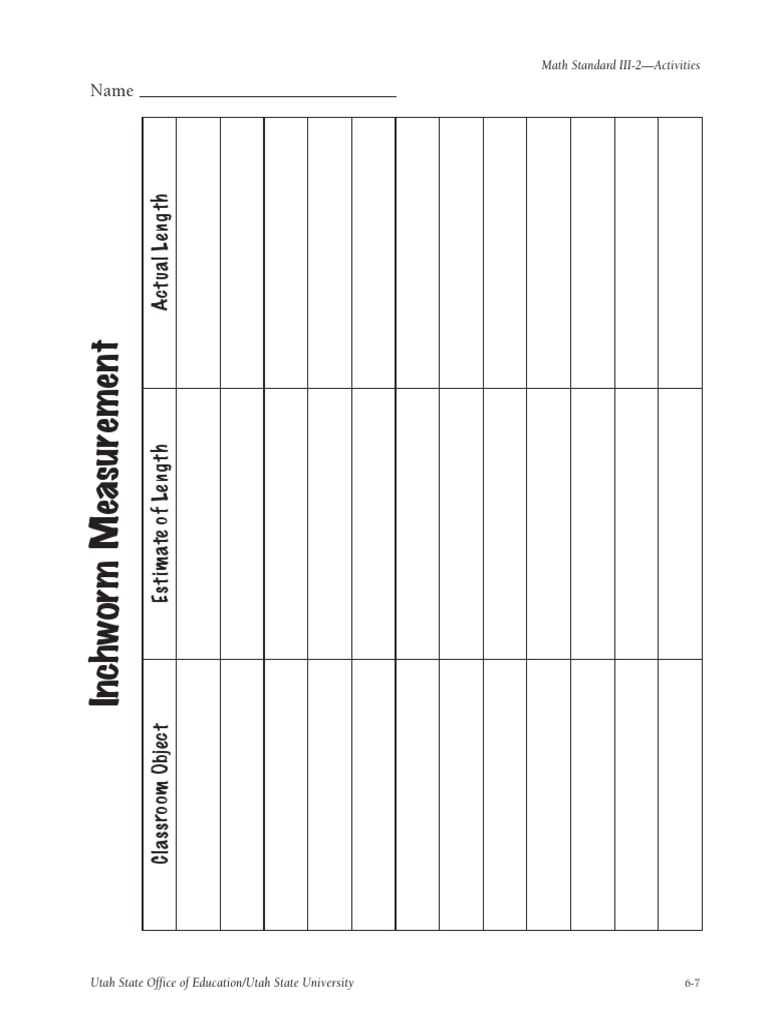 Inchworm Measurement | PDF
