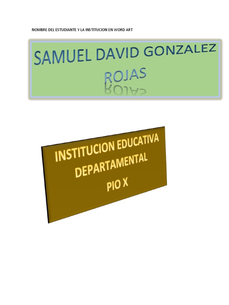 Samuel Rojas Word Art | PDF | Artes del Lenguaje y Comunicación | Arte