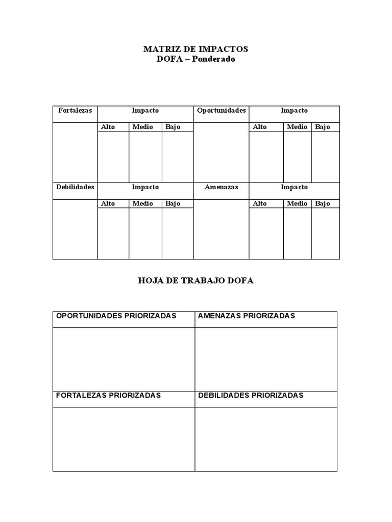 Formato MATRIZ DE IMPACTOS | PDF | Hospital | Análisis FODA