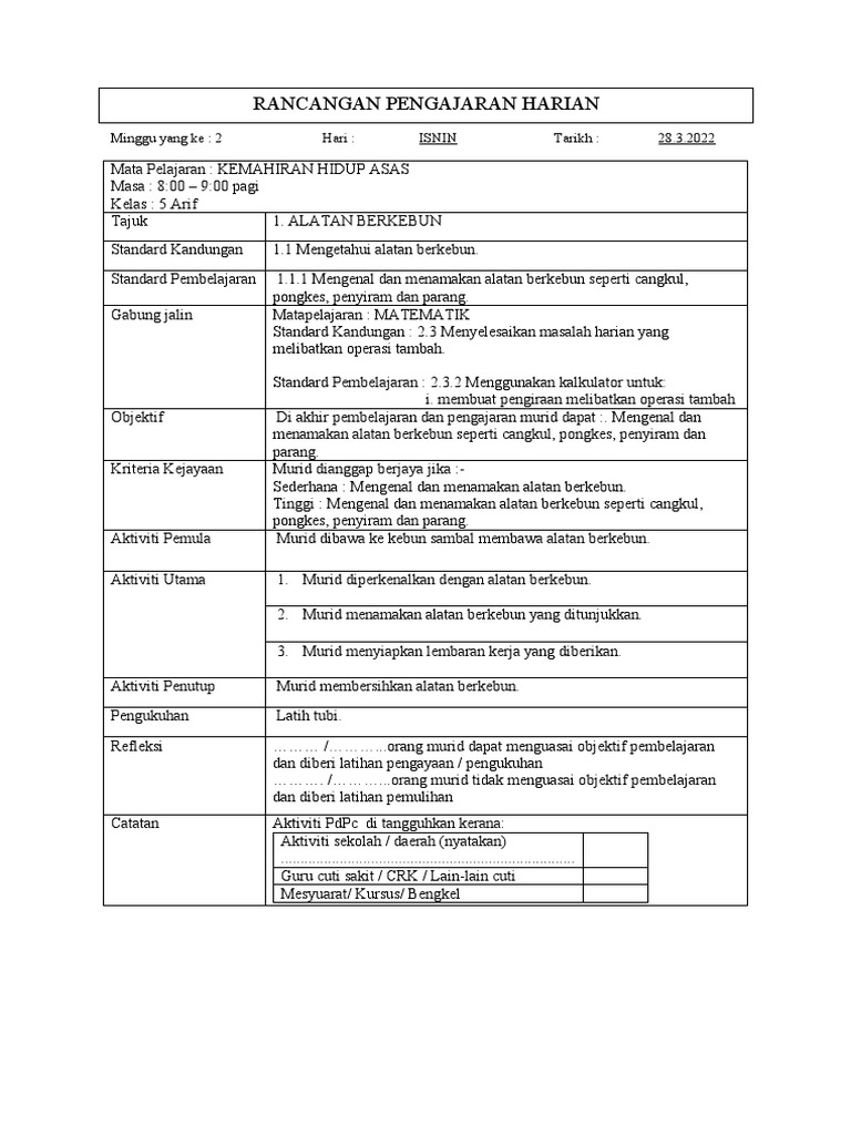 RPH KH Tahun 4 | PDF | Karier & Perkembangan | Seni