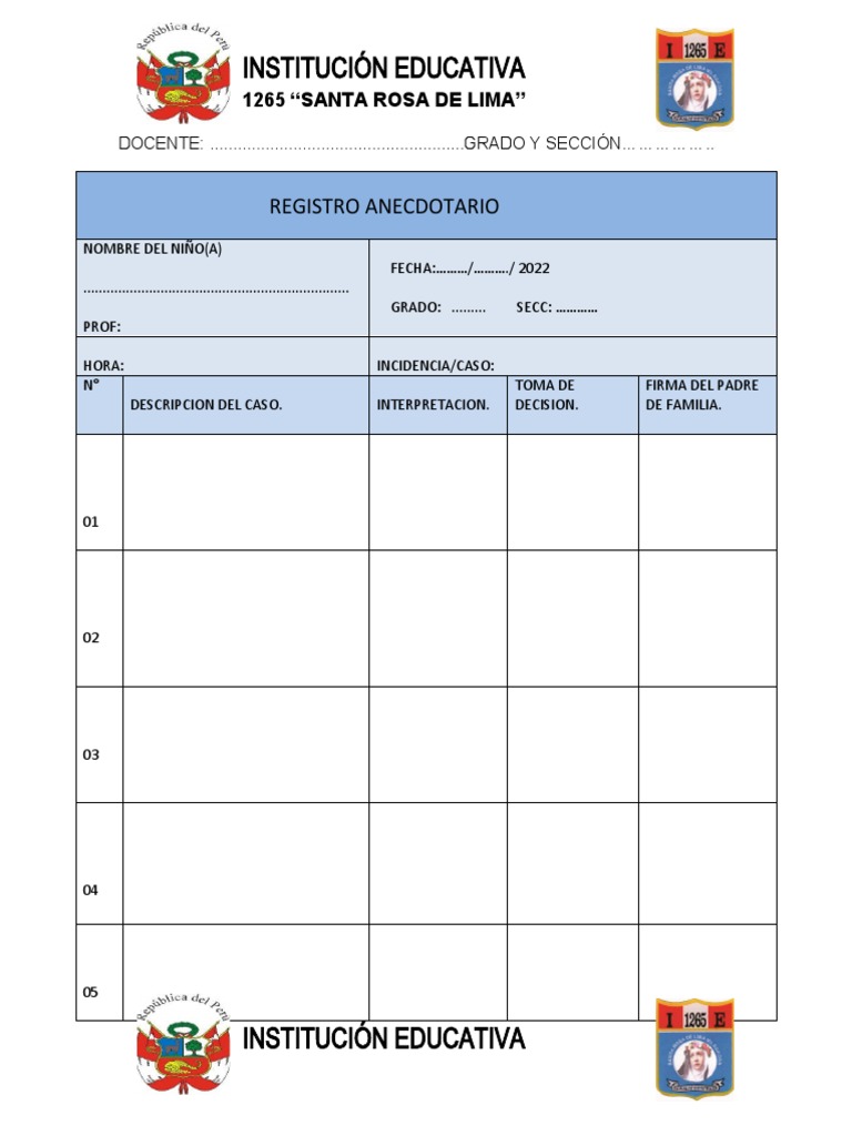 REGISTRO ANECDOTARIO (Tutoria) | PDF | Derecho