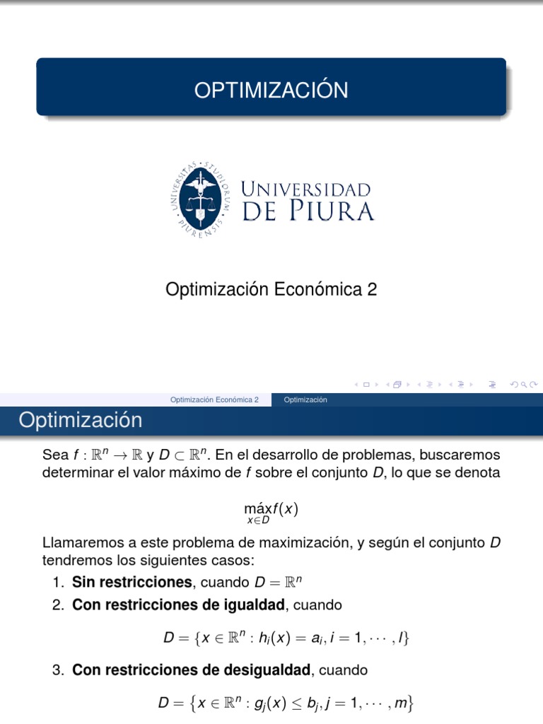 optimizaci%C3%B3n | PDF | Optimización Matemática | Desigualdad ...