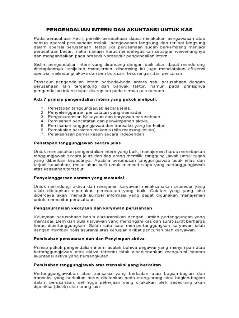 Pengendalian Intern | PDF